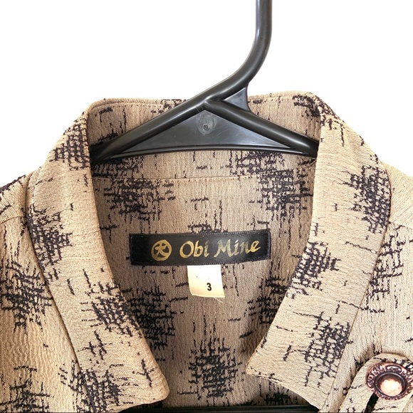 Vintage | Jackets & Coats | Vintage Japanese Obi Mine Blazer Jacket Tan ...